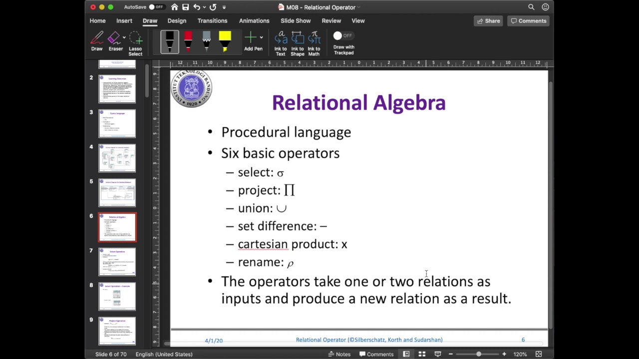 Aljabar Relasional (Relational Algebra) Part 01 - Basis Data - YouTube