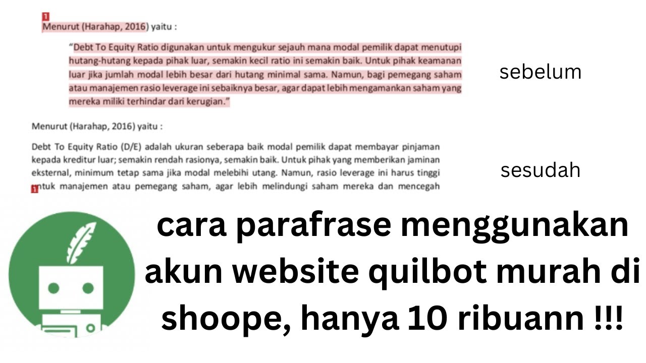 CARA PARFRASE MUDAH DENGAN QUILBOT, TERBUKTI AMPUH DAN MURAH !!!!!! - YouTube