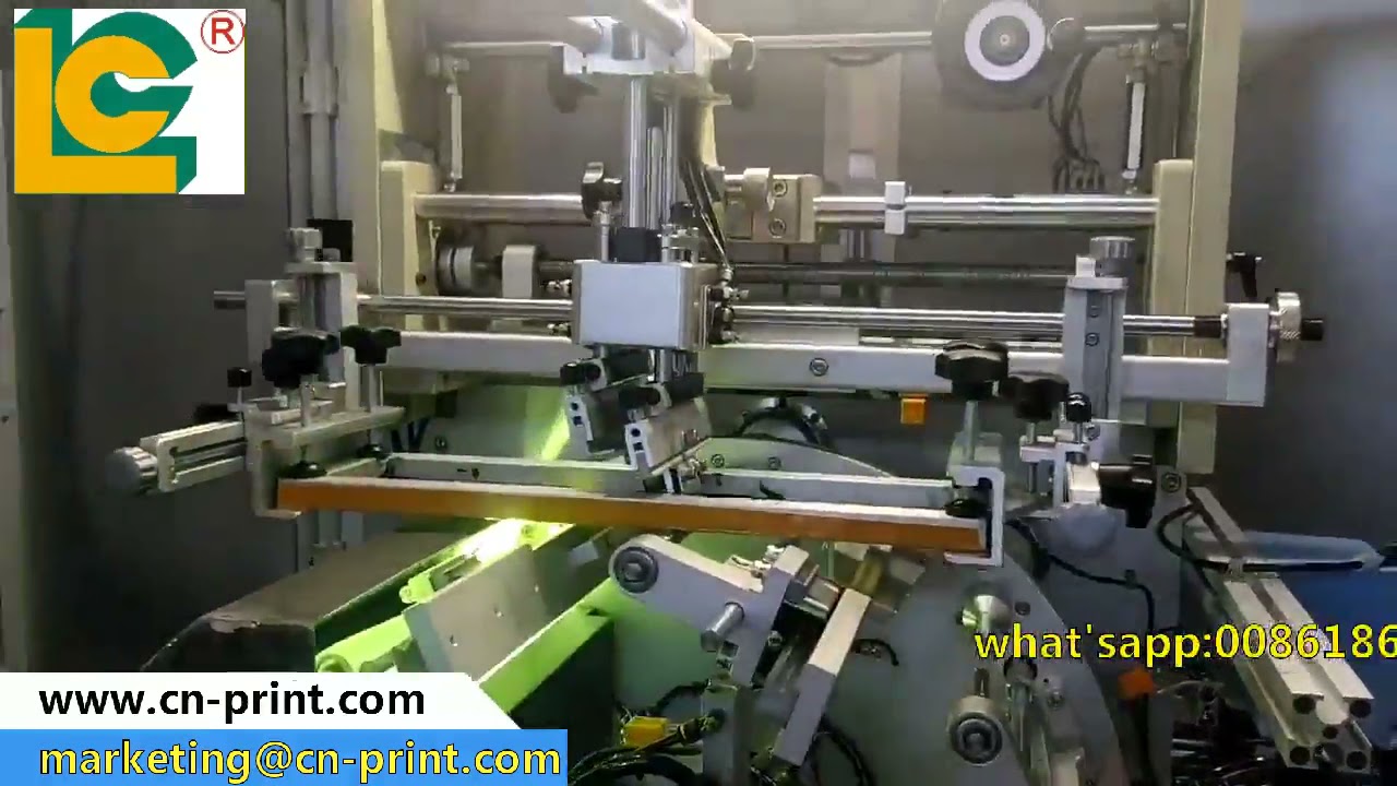 small glass bottle auto UV screen printing machine - YouTube
