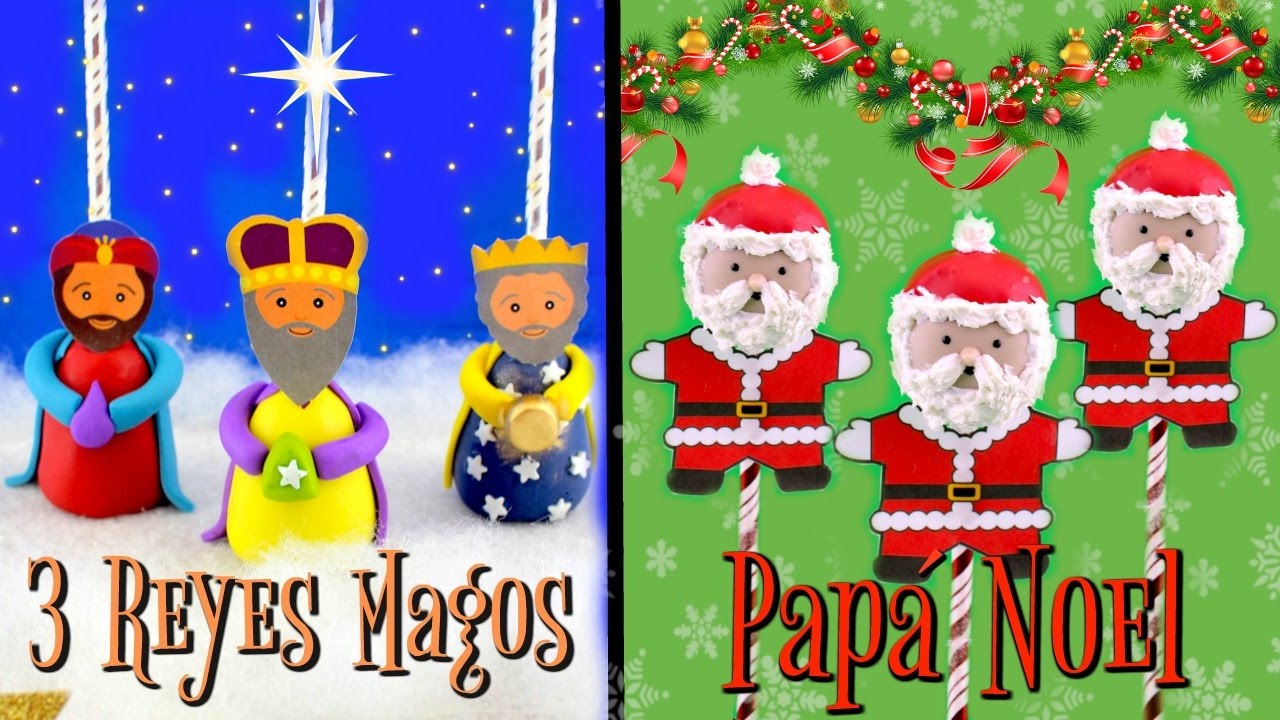 CAKE POPS DE NAVIDAD- PAPA NOEL O SANTA CLAUS Y LOS 3 REYES MAGOS - YouTube