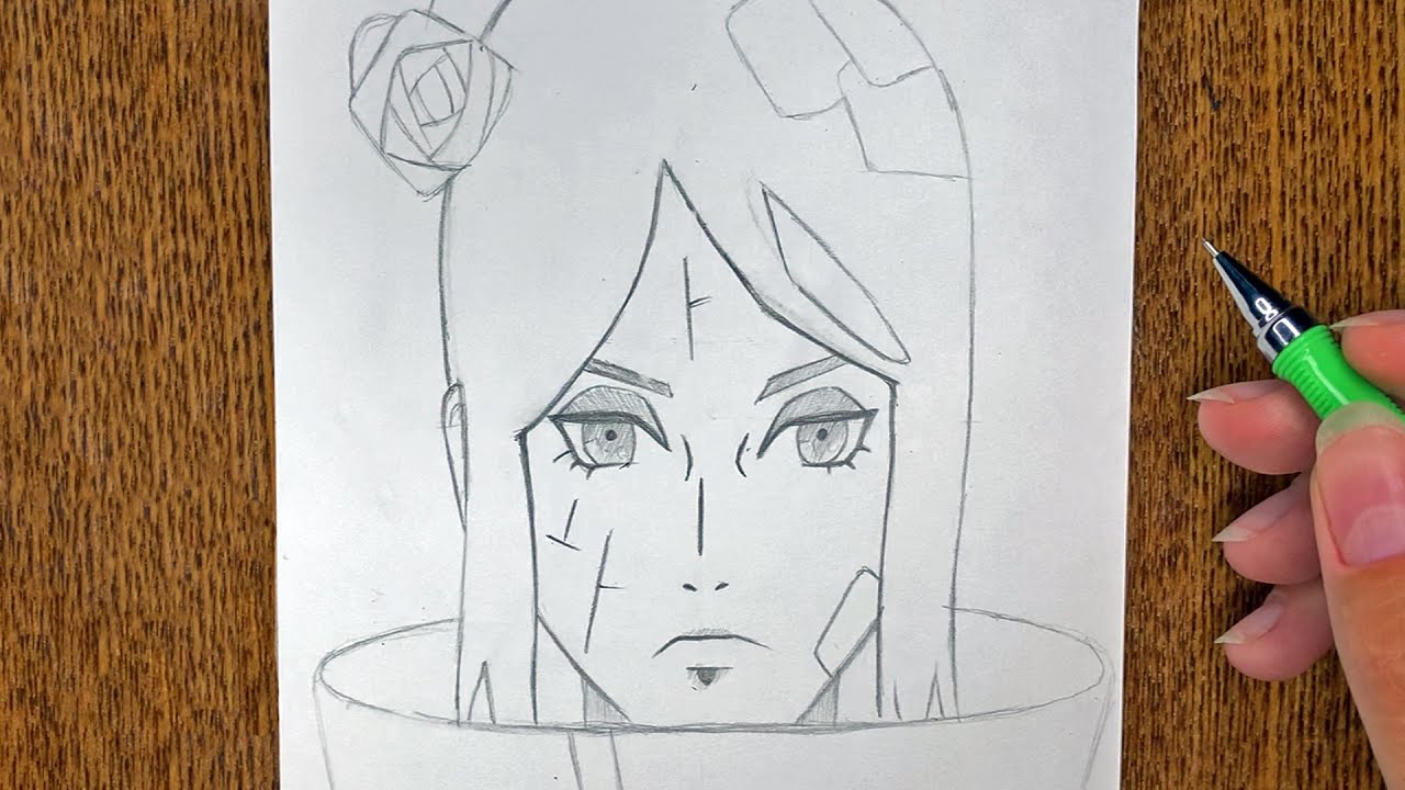 How to Draw Konan (Akatsuki) from Naruto - Easy Step By Step Anime ...
