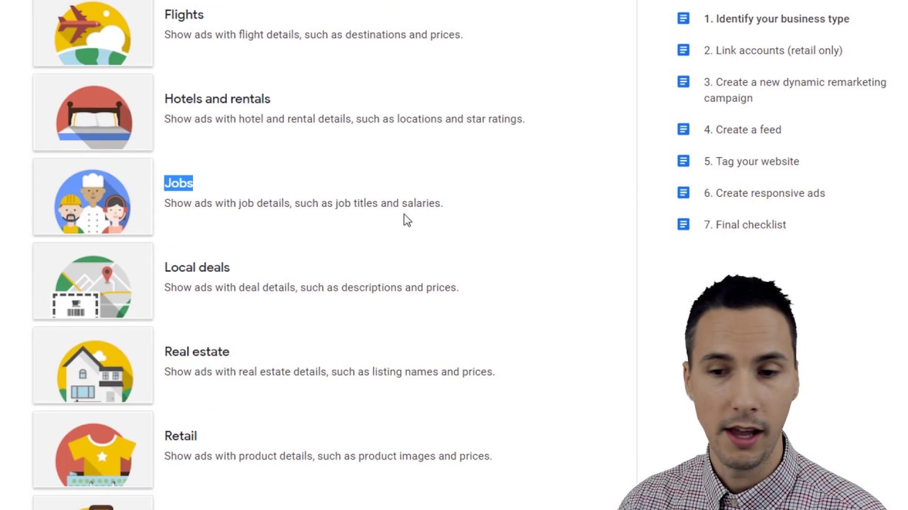 Google Ads Dynamic Ads Setting for Display Campaign Remarketing - YouTube