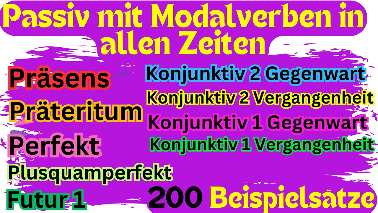 Deutsch B1 bis C1/Das Passiv mit Modalverb in allen Zeiten ( Präsens ...