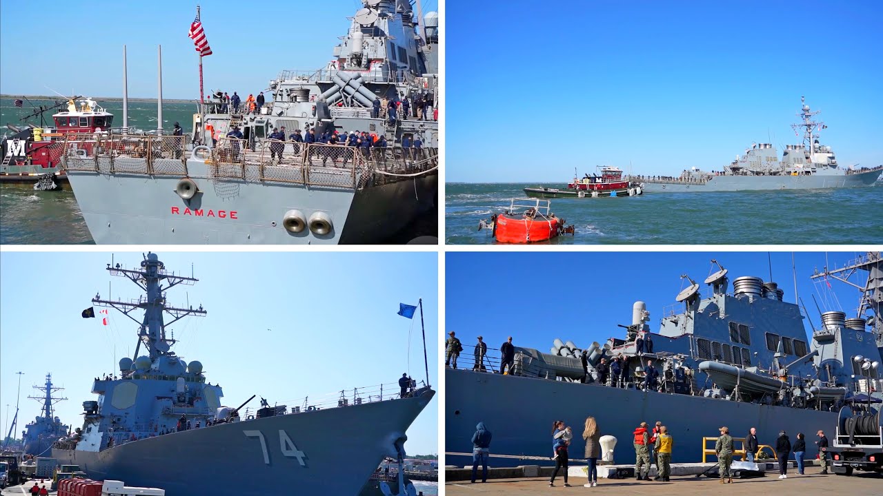 Sailors Wave Goodbye as USS McFaul Leaves Norfolk - What's Next? - YouTube