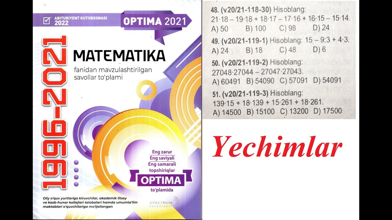 Optima - 1.Sonlar ustida... 48.(v20/21-118-30) 49.(v20/21-119-1) 50 ...