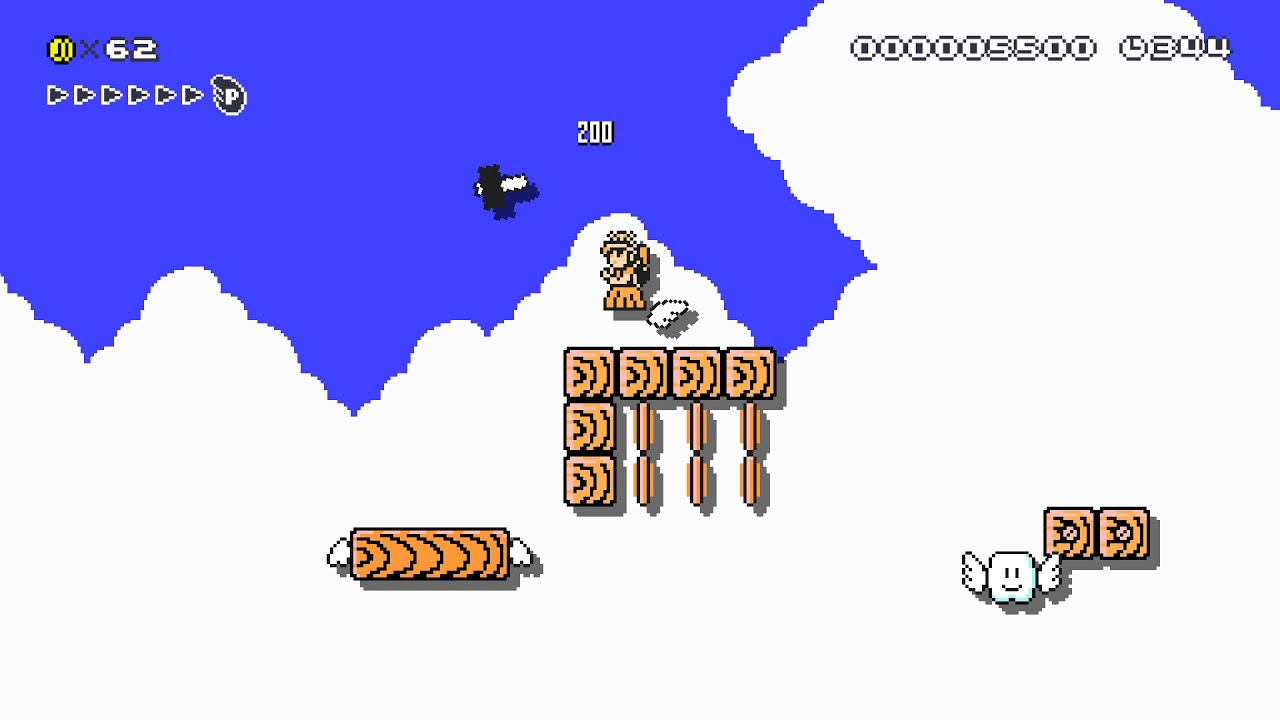 SMM2 Moded Maker 2 SMB3 Princess Peach Wing Sky[Super Mario Maker 2 mod ...