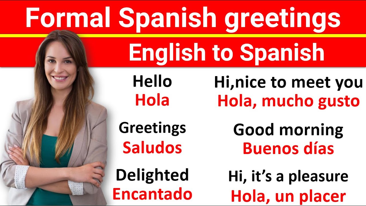 Formal Spanish greetings /English to Spanish. - YouTube
