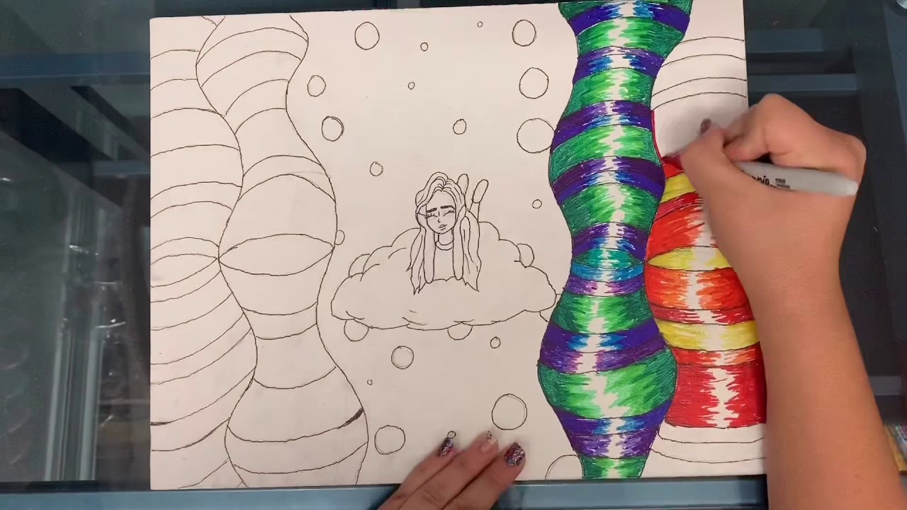 Op Art: Daydream colorful drawing!(IPhone XR) - YouTube