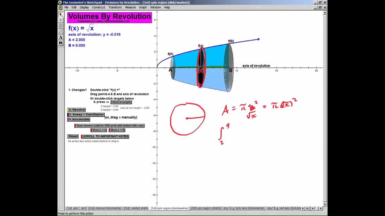 Volume by revolution disc method intro - YouTube