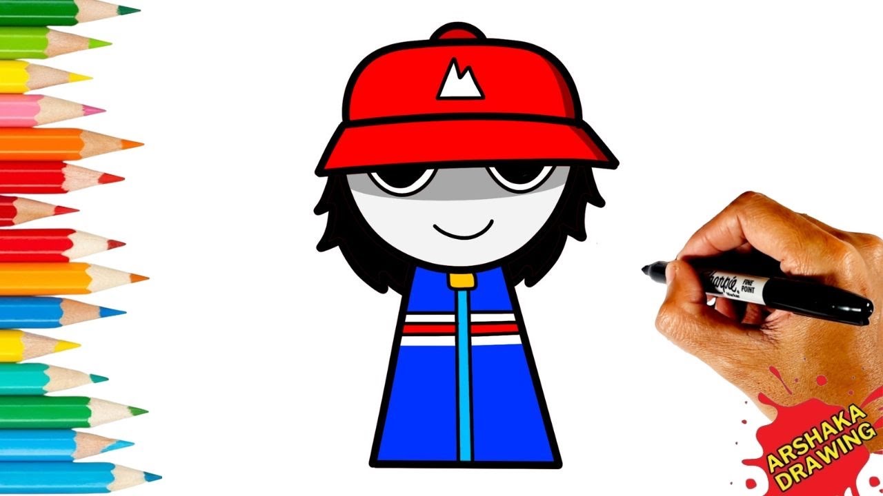 How to Draw El Cool P from Incredibox Sprunki Character Easy Step by ...