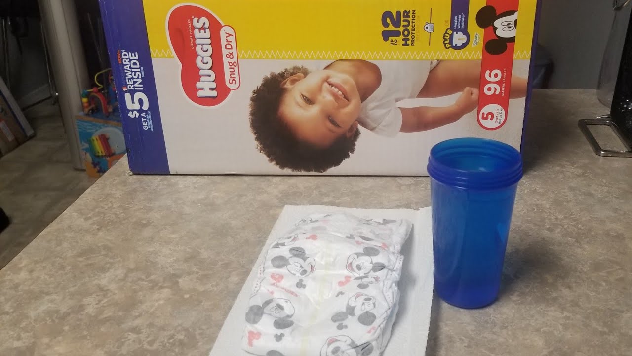 Huggies dry and snug review and water test - YouTube