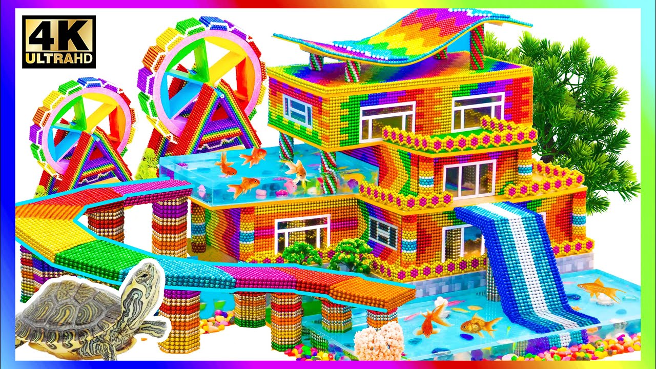 Unbelievable! Spend 278 Days Build Amazing Double Water Slide Around ...