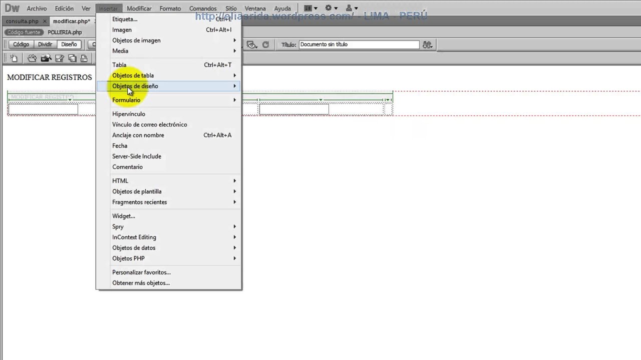 MODIFICAR REGISTROS DE UNA BD EN MySQL CON DREAMWEAVER CS5 - YouTube