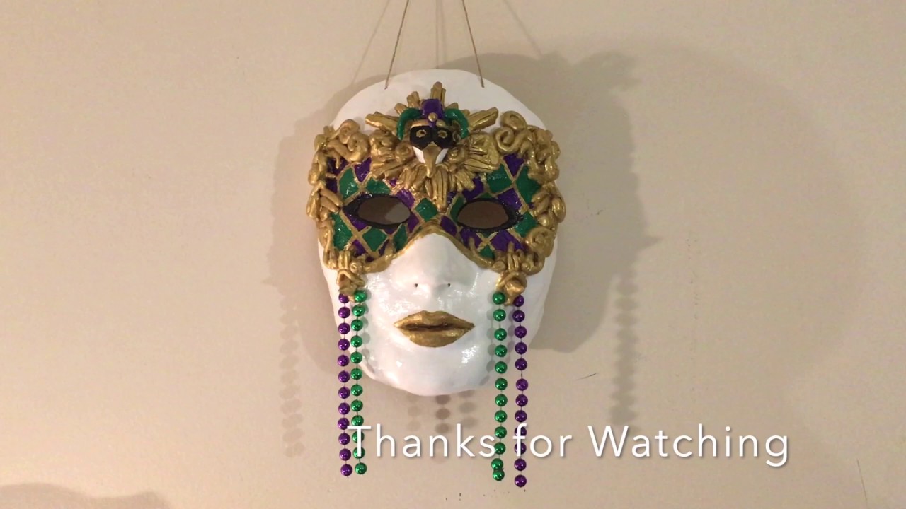 Painting a Handmade Mardi Gras Mask - YouTube