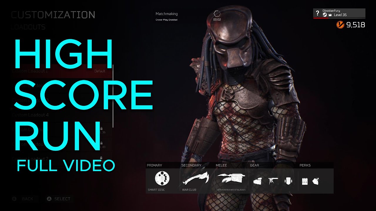 Predator Hunting Grounds High Score Run - YouTube