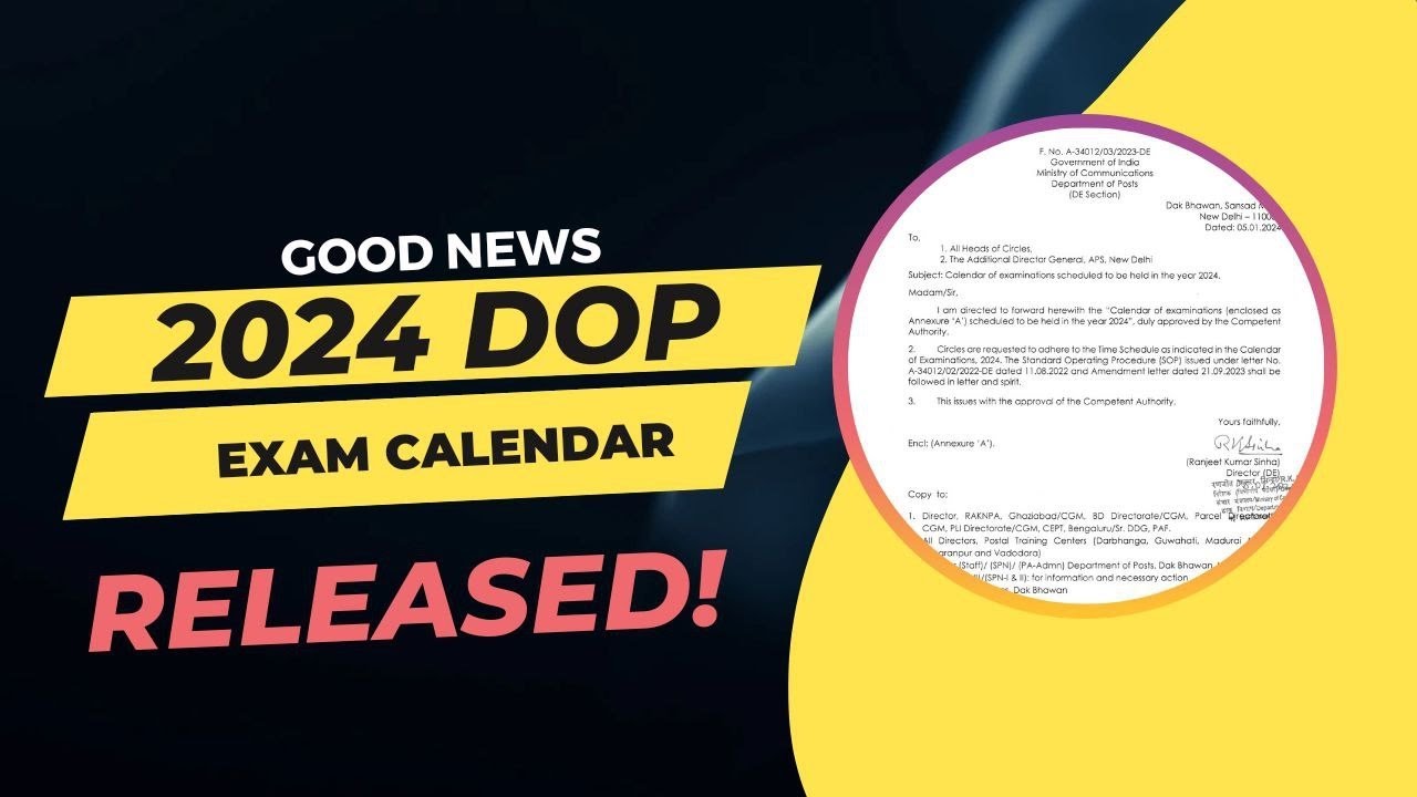 GOOD NEWS! DOP 2024 EXAM CALENDER RELEASED!!! - YouTube