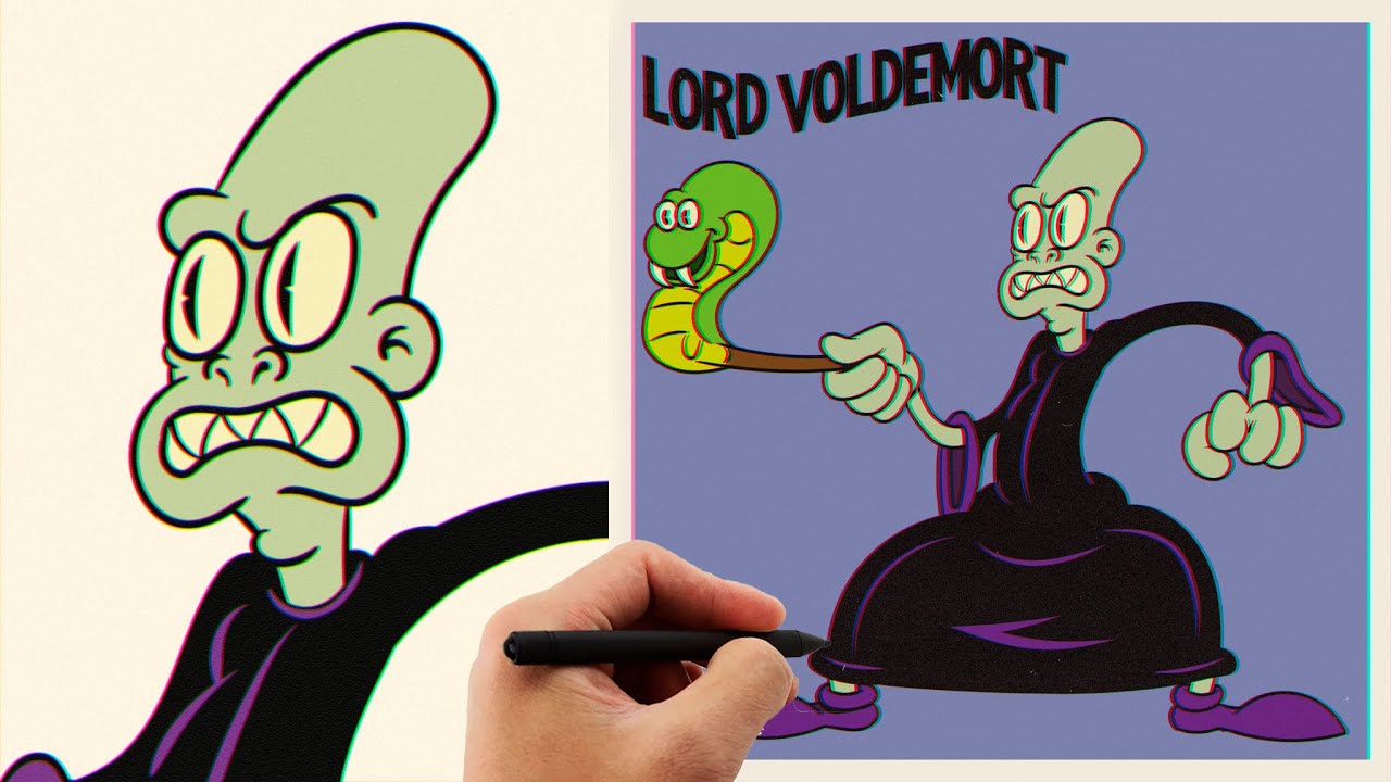 How to Draw VOLDEMORT Easy | Cartoon Style Step by Step - YouTube