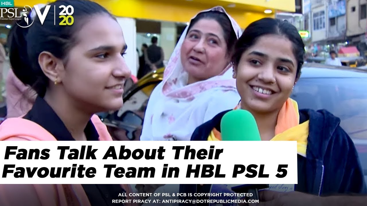Fans Talk About Their Favourite Team in HBL PSL 5 | 2020 - YouTube