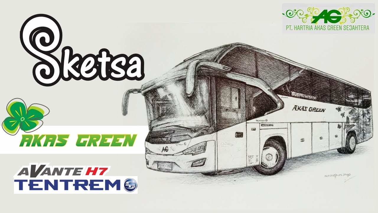Menggambar Bus Avante H7 Karoseri Tentrem #drawingpen #tentremkaroseri ...