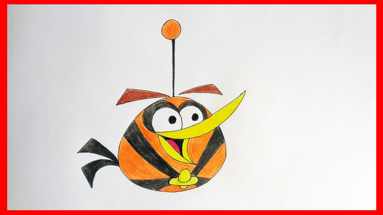 How to draw Atomic Bird from Angry Birds Space - YouTube