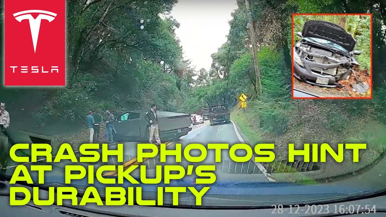 First Tesla Cybertruck Crash Photos Hint at Pickup’s Durability - YouTube