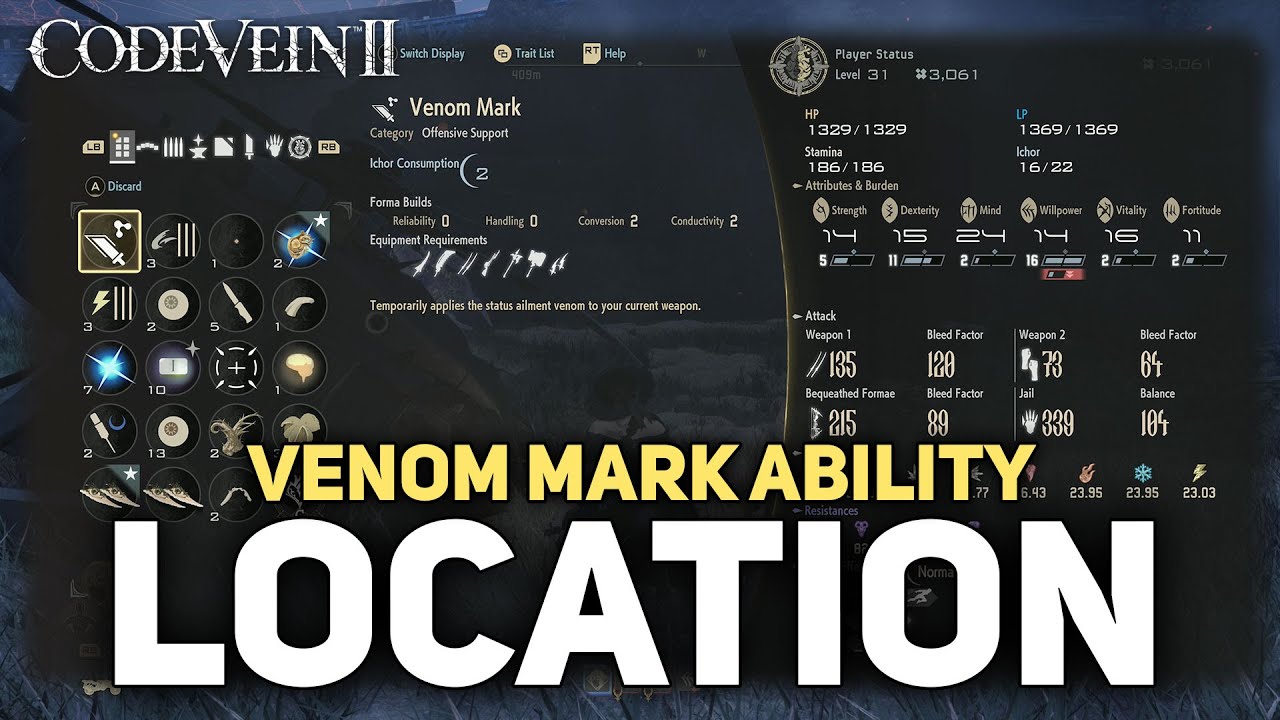 Code Vein 2 - How To Get Venom Mark Ability (Apply Poison) - YouTube