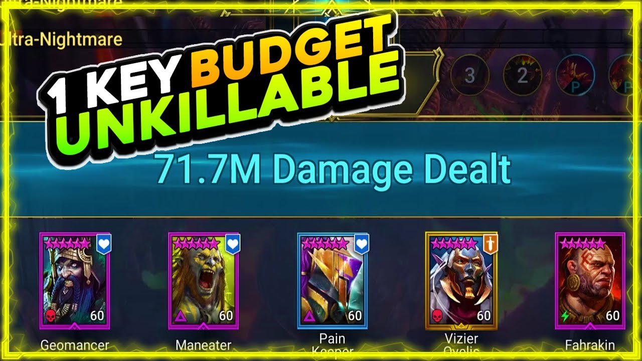 ONE KEY UNM MANEATER UNKILLABLE WITH ALLY ATTACK WORKS ON SPIRIT | RAID ...