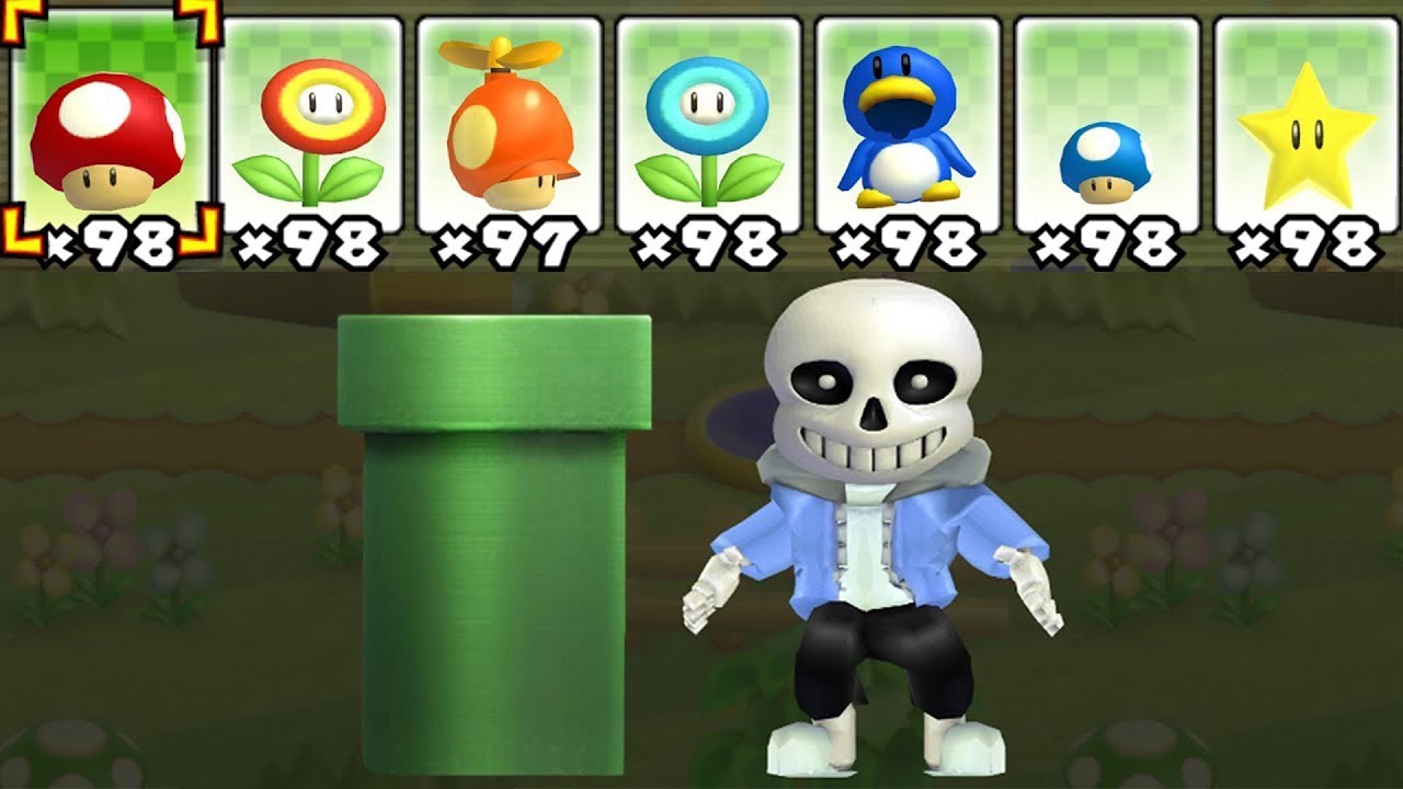 What happens when Sans and a Pipe uses Mario's Power-Ups? - YouTube