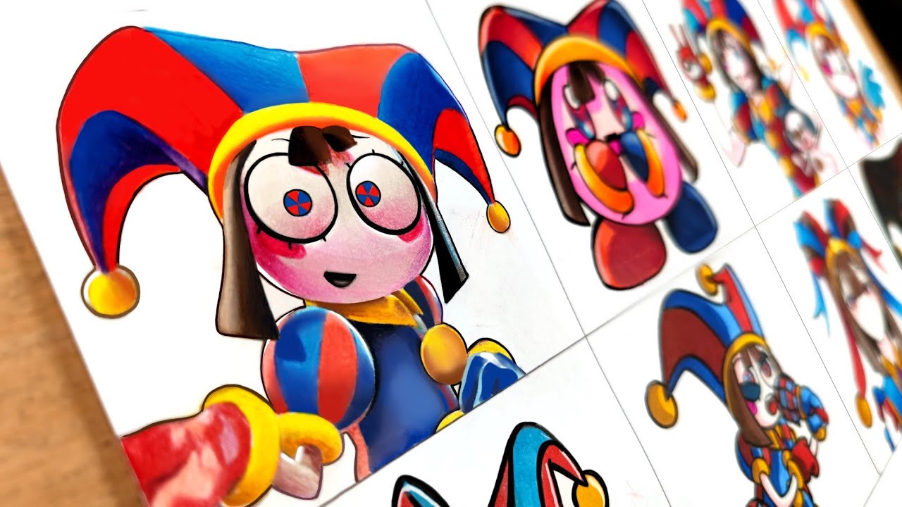 Drawing POMNI In Differents Styles ( The Amazing Digital Circus ) - YouTube