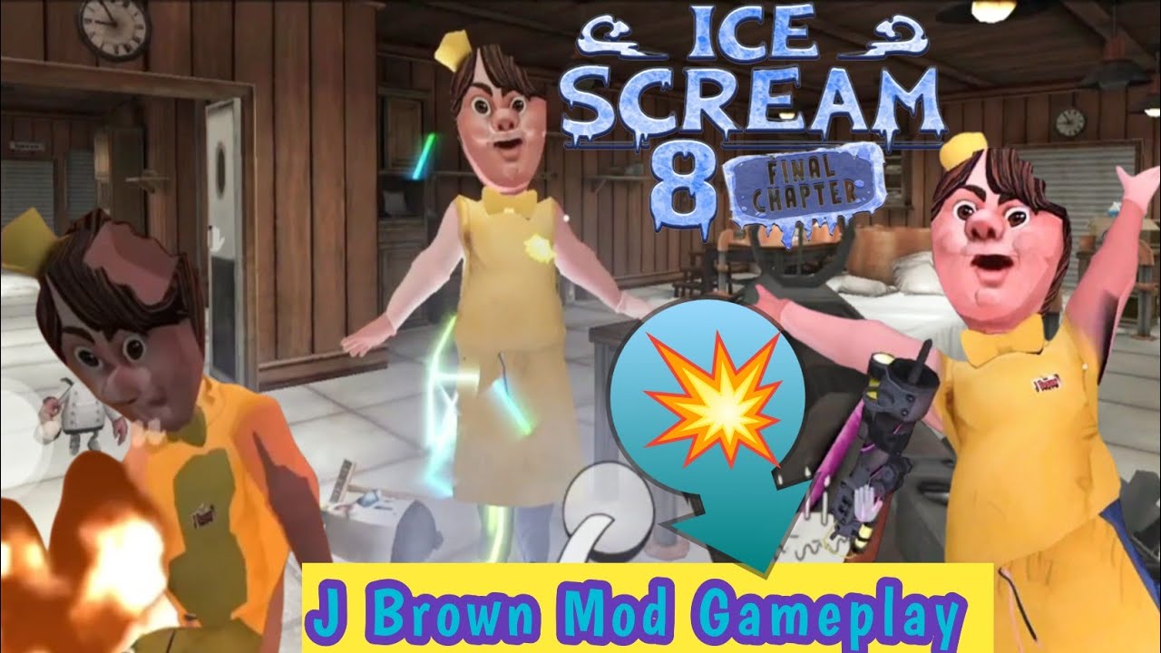 Playing as J Brown New Mod Speed Run Full Gameplay/Ice scream 8 New mod ...