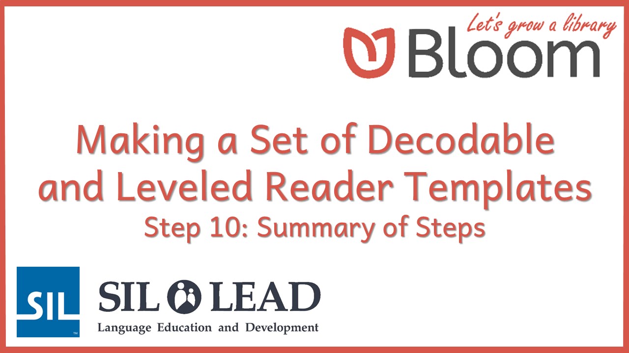 29 Bloom: Making Decodable and Leveled Reader Templates - 10: Summary ...