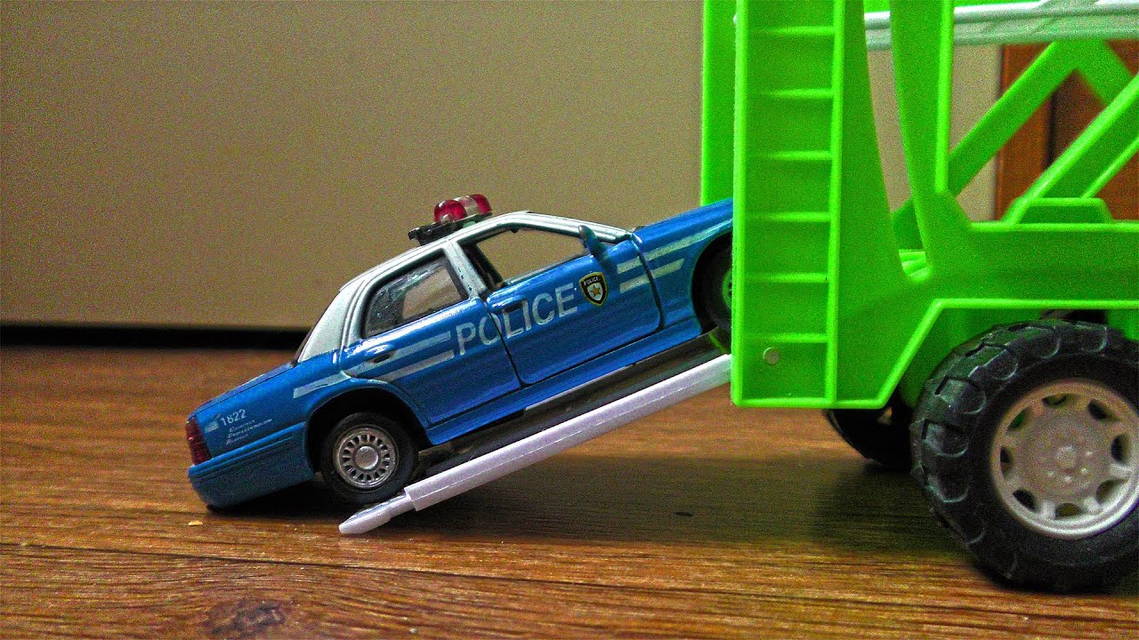 Police Cars Transported by Truck and Reviewed - YouTube