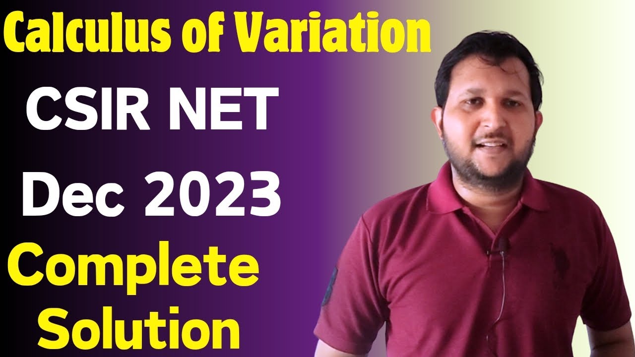 Calculus of variation csir net | Csir net dec 2023 cov | Csir net cov dec 2023 | Csir net pyq ...