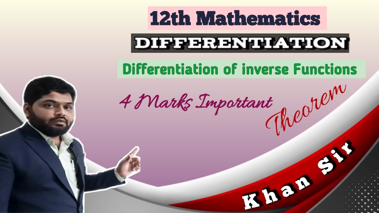 Differentiation || Derivatives of inverse Functions Theorem|| class 12 ...