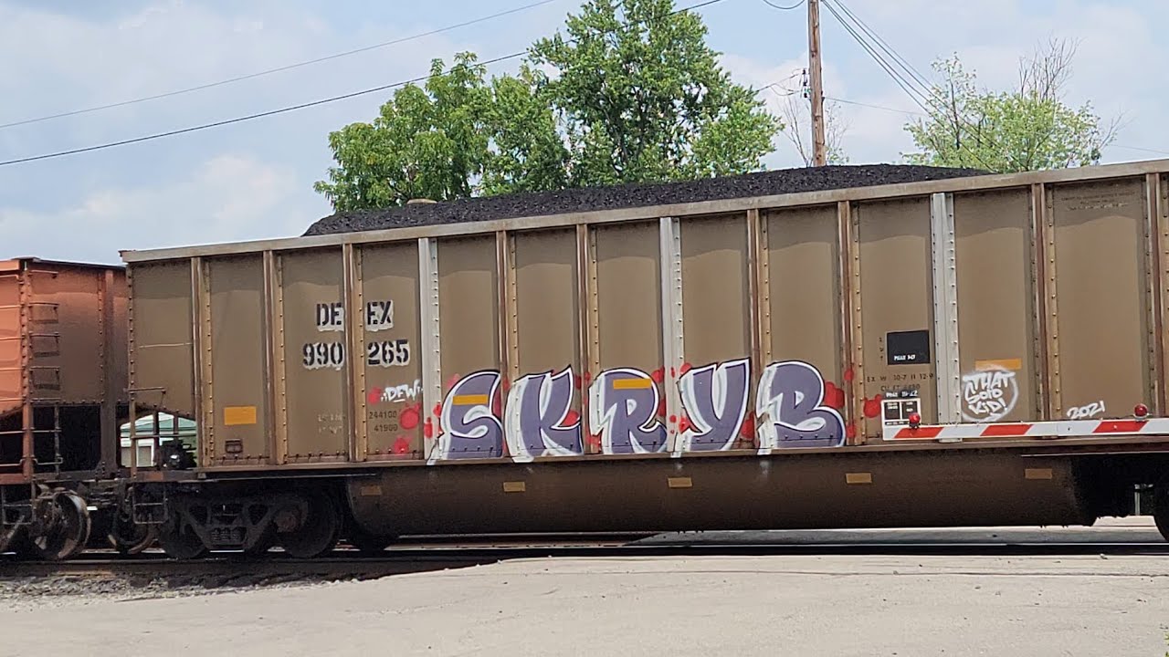NS Train pulling FULL Detroit Edison Coal Cars - YouTube