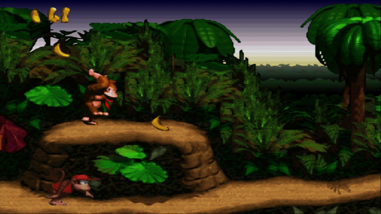 Donkey Kong Country Snes9x 4K 3xBRZ cgwg-CRT-flat shader - YouTube
