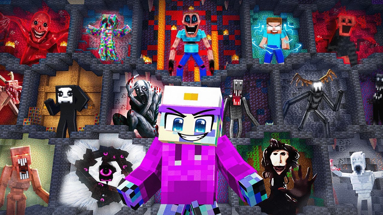 I Trapped Every Horror Mob in Minecraft… - YouTube