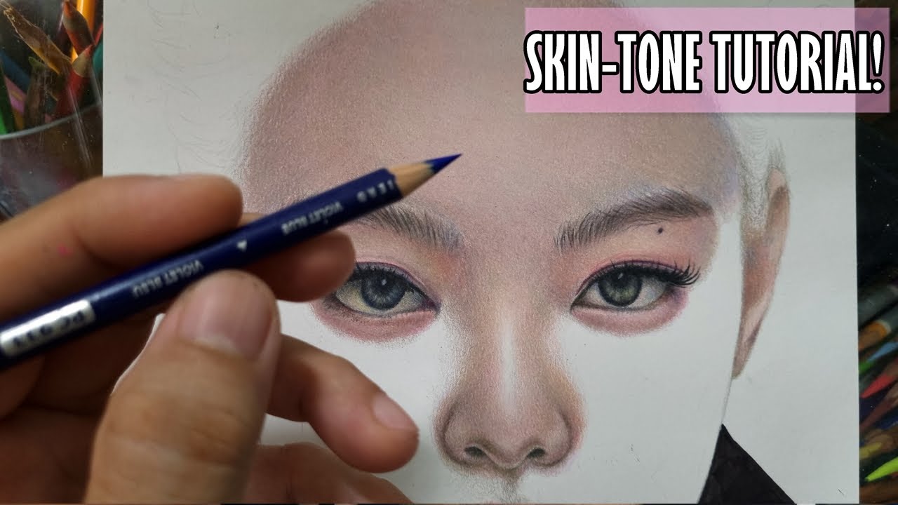 SLOW & LIVE Drawing! How to Layer & Blend Skin-Tone with Colored Pencil ...