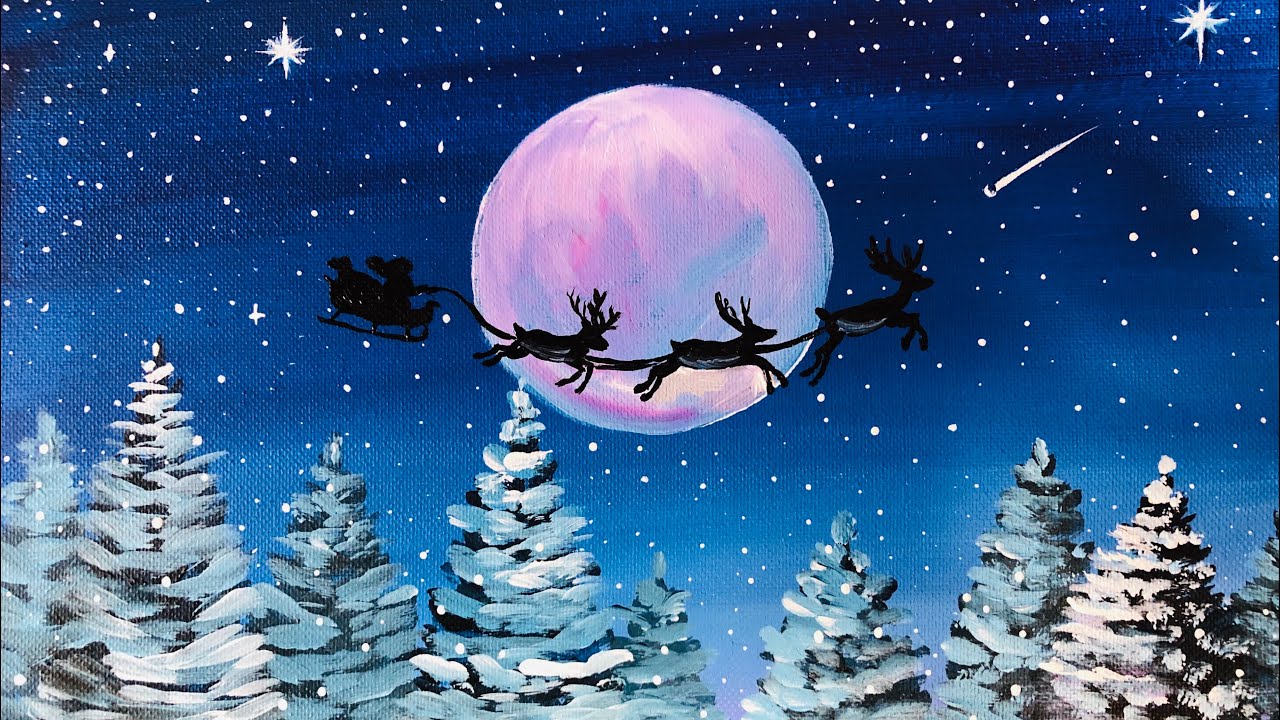 Santa and Christmas trees landscape - YouTube