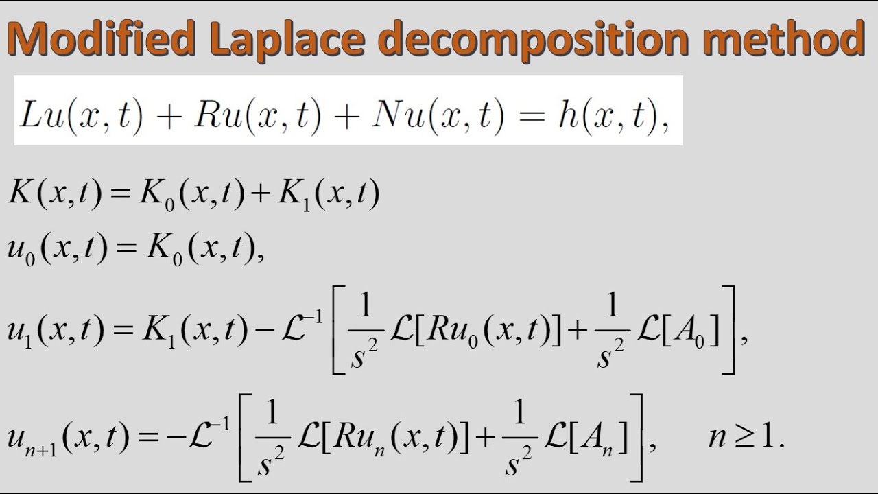 Modified Laplace decomposition method for solving Partial differential ...