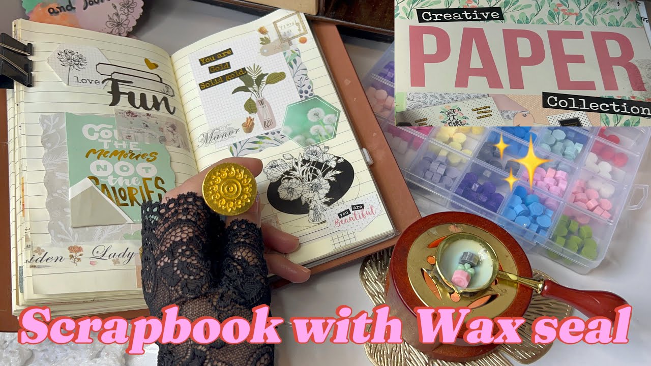 Asmr Scrapbooking with Diy Wax seal Using Creative Paper Collection ...