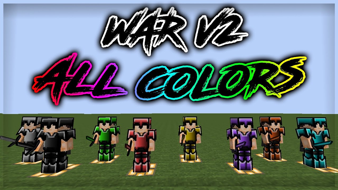 MINECRAFT WAR V2 [64x] ALL COLORS PACK FOLDER - YouTube