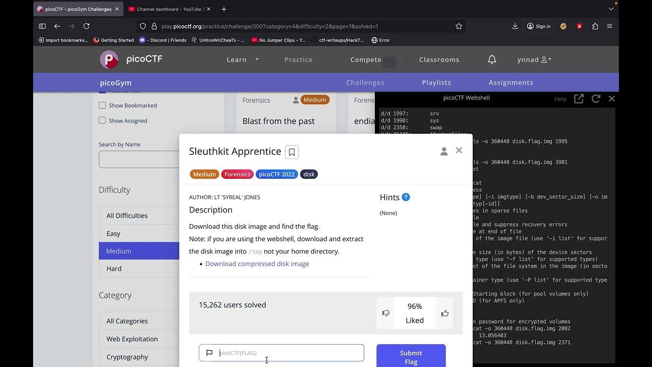 PicoCTF Sleuthkit Apprentice - YouTube