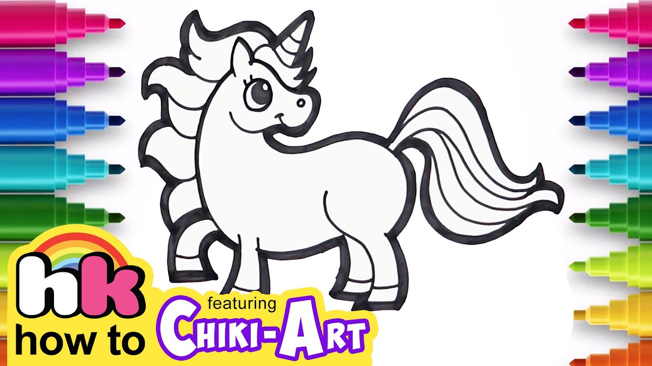 How to Draw a Unicorn Easy | Drawing and Coloring For Kids | Chiki Art ...