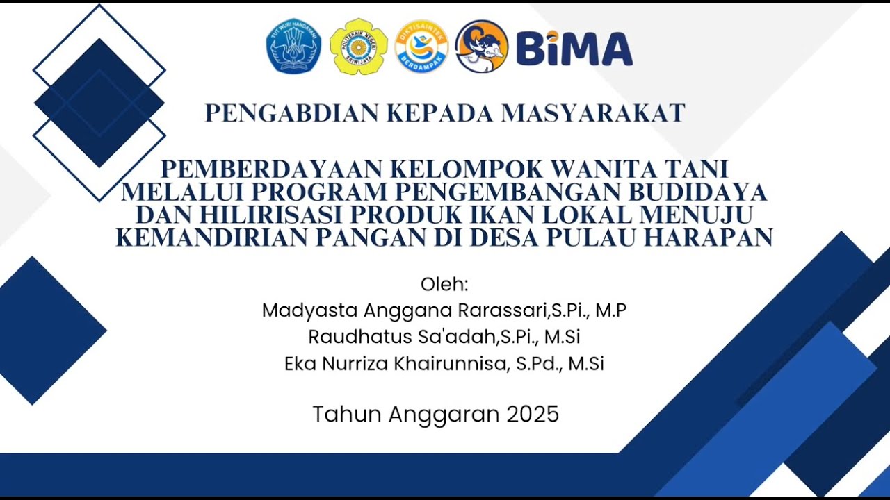 PKM BIMA 2025 "Pemberdayaan Kelompok Wanita Tani Menuju Kemandirian ...
