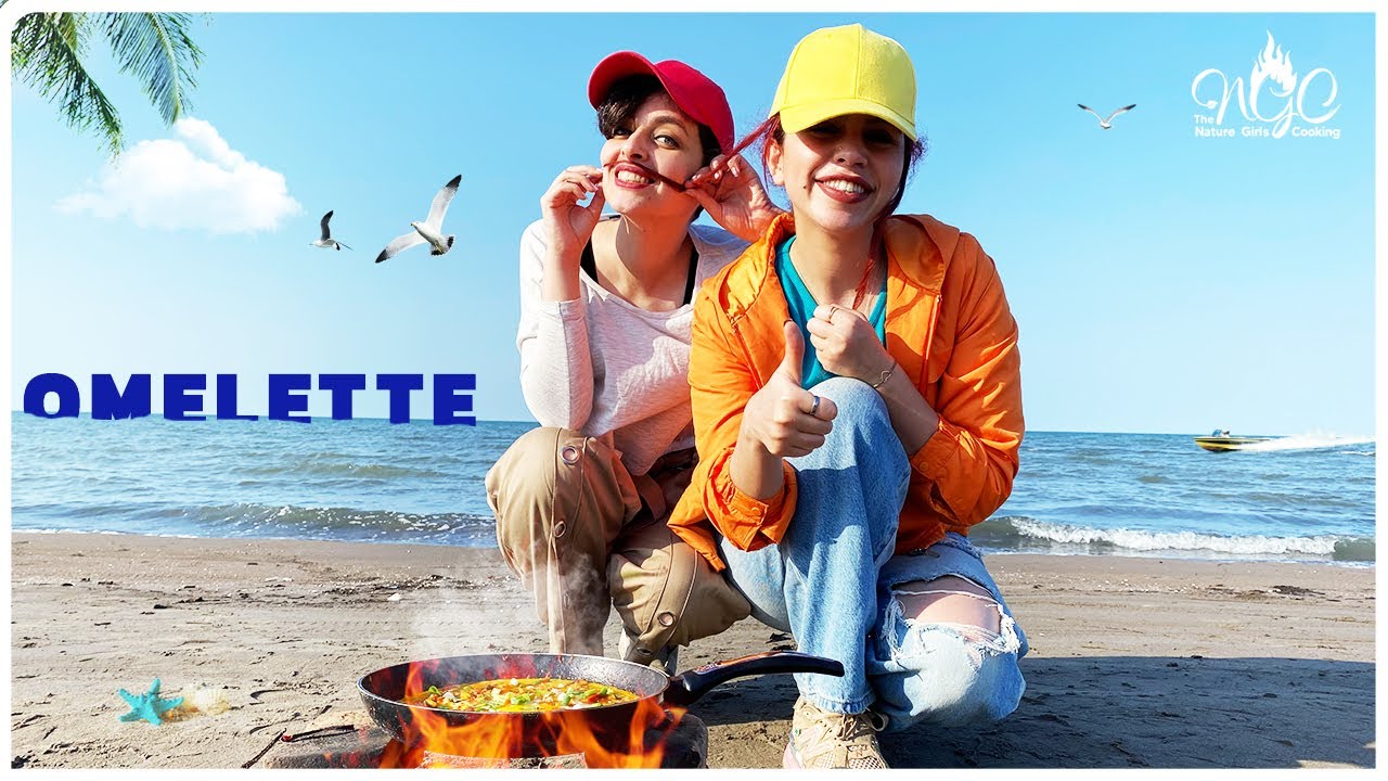 Seaside Campfire Cooking: Delicious Vegetable Omelette _ 4k - YouTube