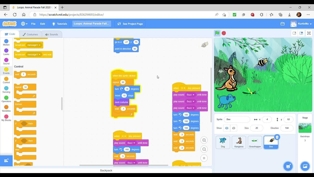 Bee - Scratch Animal Parade - YouTube