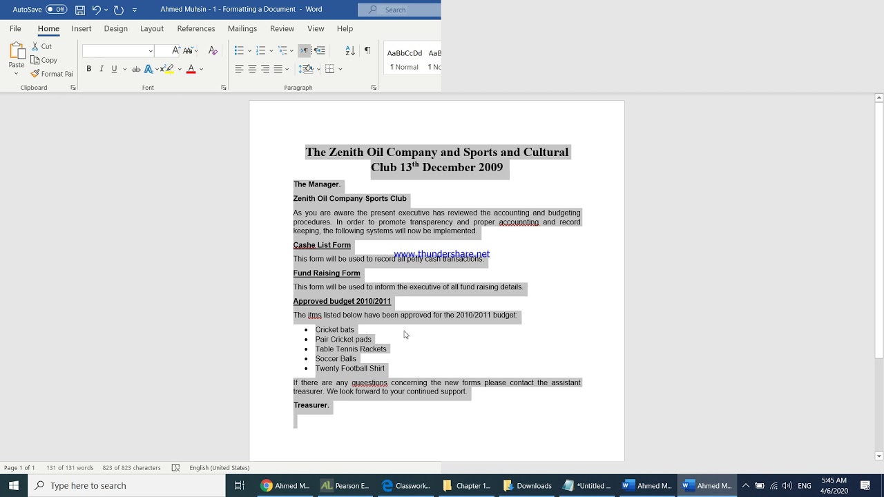 1 - Formatting a Document in Microsoft Word - Chapter 15 - Edexcel ...