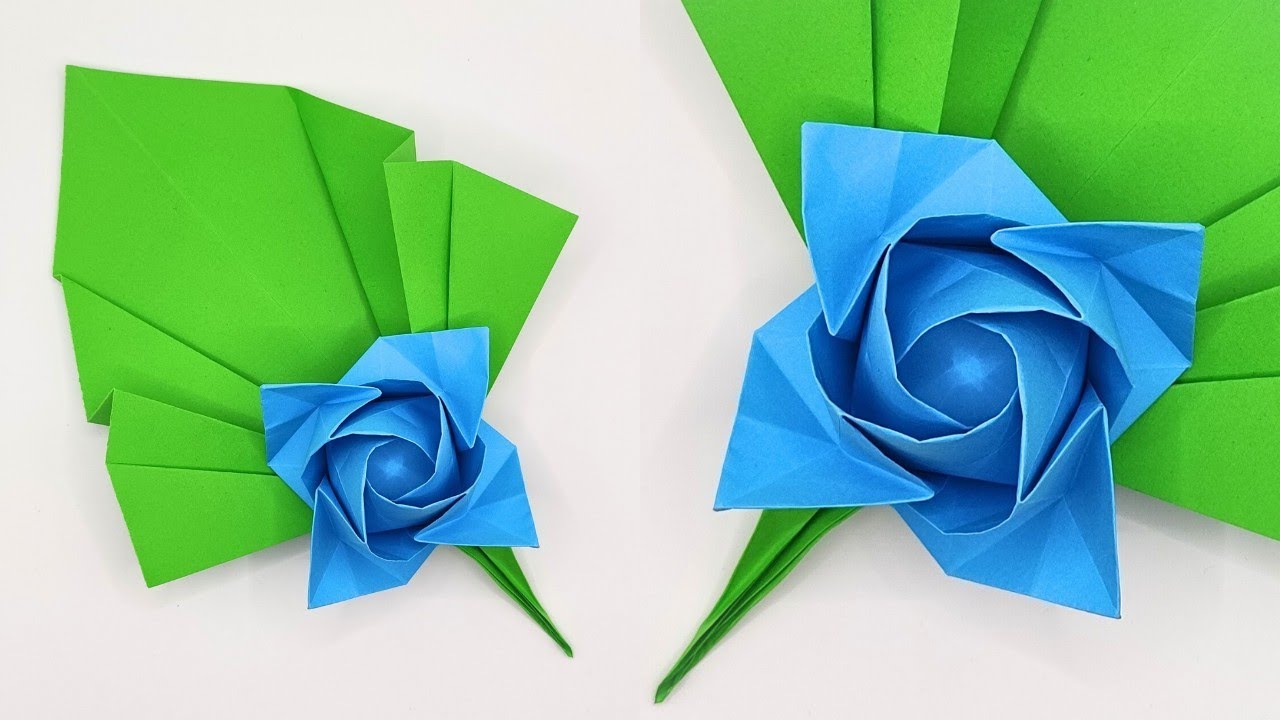 Paper ROSE LEAF 🌱🌹 How to make a paper roses - YouTube