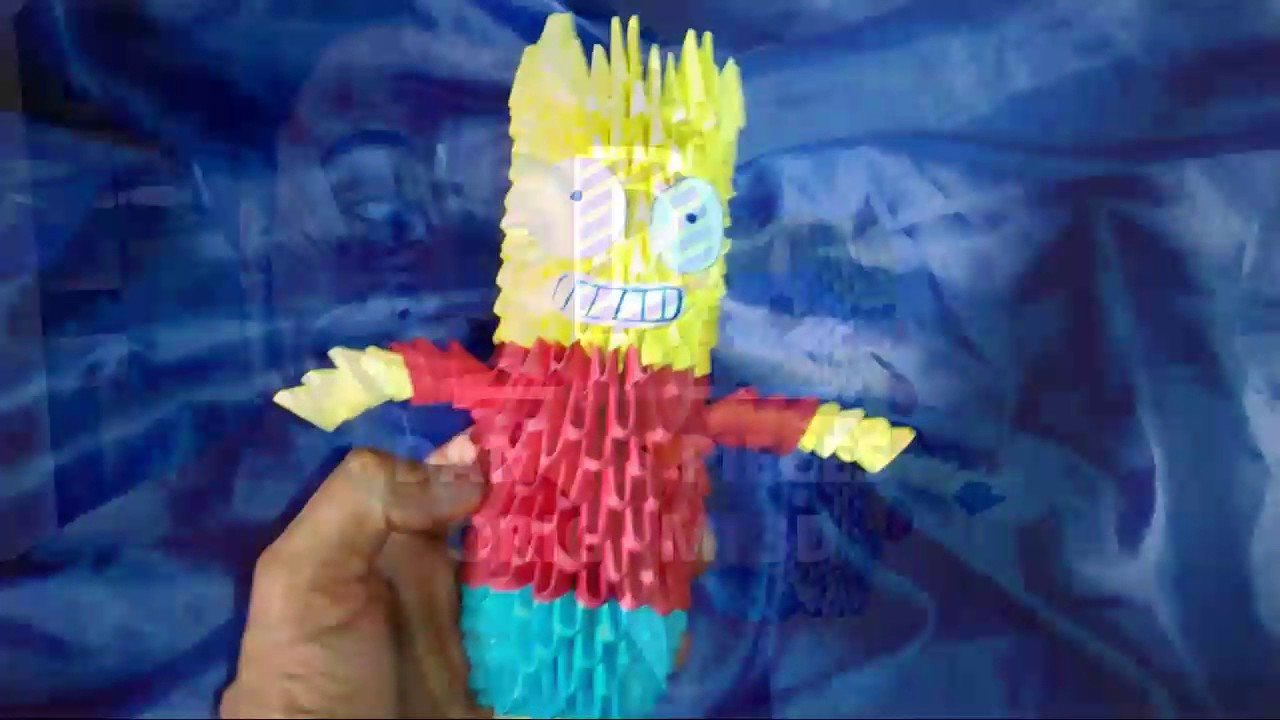 Bart SIMPSONS - Origami 3D / Dantas Pieces - YouTube
